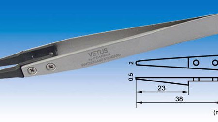VETUS ESD Replaceable Tip Stainless Steel Tweezers ESD-242 – powerstep