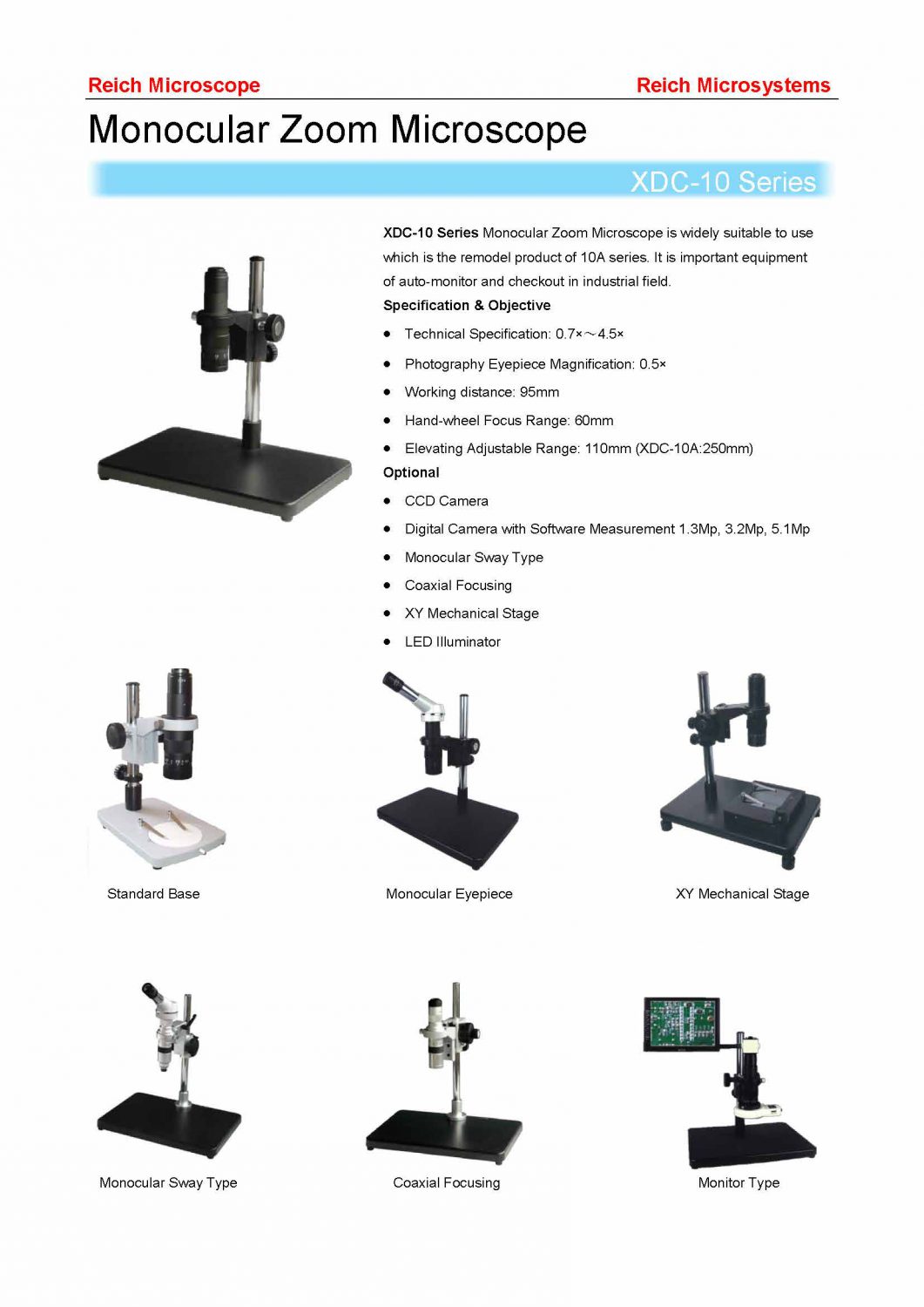 REICH Monocular Zoom Microscope XDC-10 – powerstep
